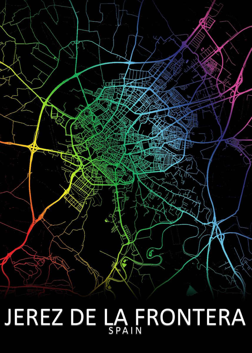 'Jerez Spain City Map' Poster, picture, metal print, paint by City Map ...