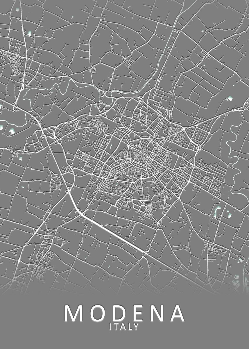 'Modena Italy City Map' Poster by City Map Art Prints | Displate
