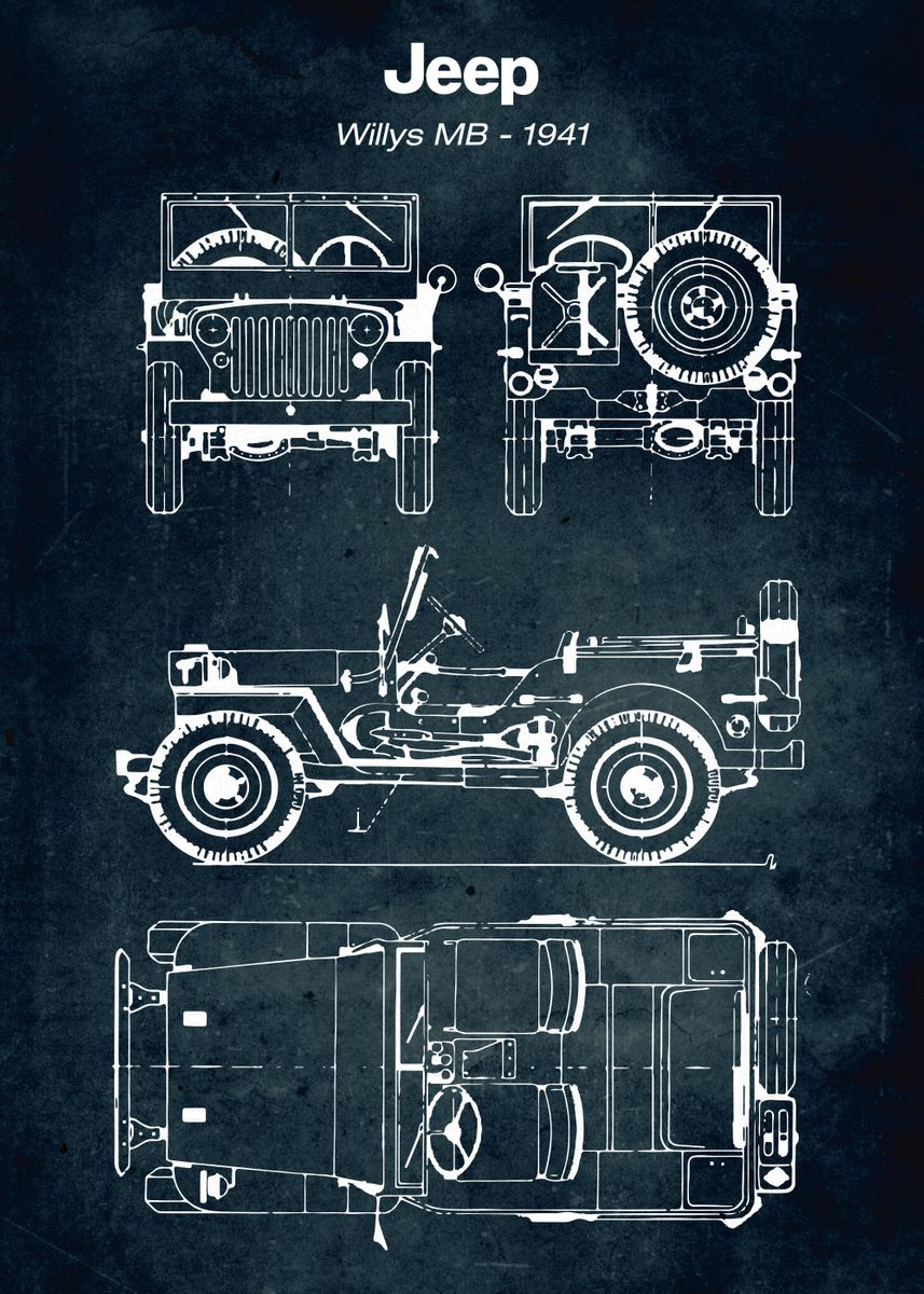'No119 Jeep Willys MB 1941' Poster, picture, metal print, paint by ...