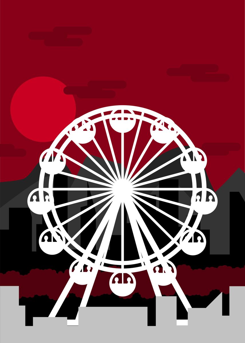 'Ferries Wheel' Poster, picture, metal print, paint by Ifang Permana ...