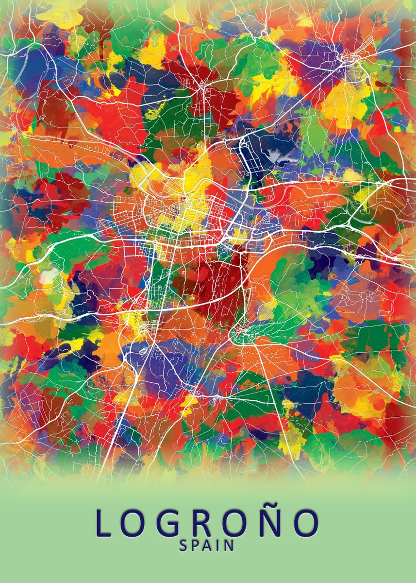 'Logrono Spain City Map' Poster by City Map Art Prints | Displate