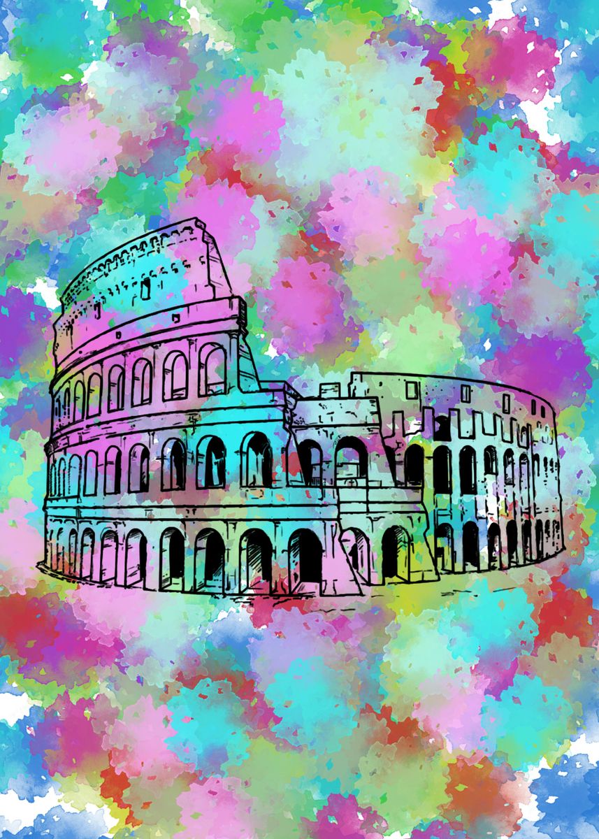 'Roman Coliseum' Poster, picture, metal print, paint by david rodriguez ...