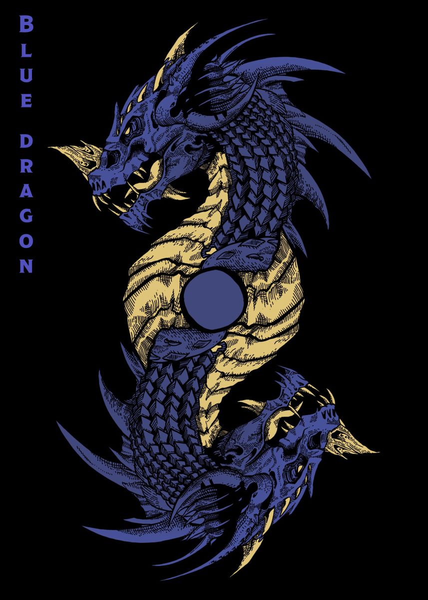 'Blue Dragon' Poster, picture, metal print, paint by Matthew Gasbarre ...