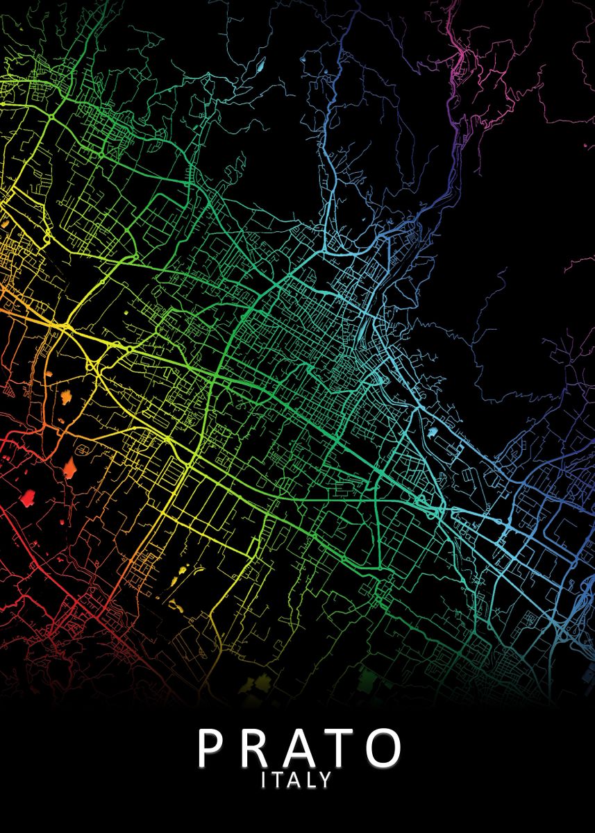 'Prato Italy City Map' Poster by City Map Art Prints | Displate