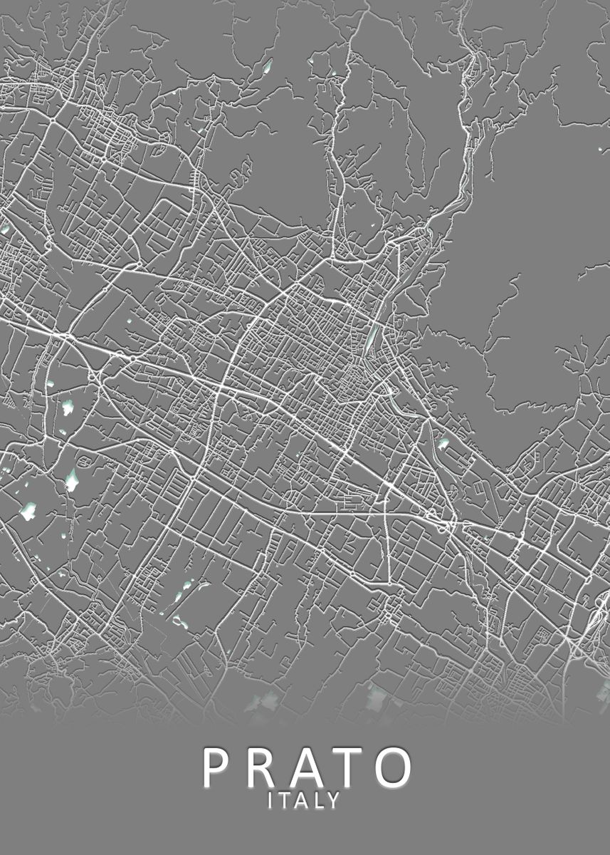'Prato Italy City Map' Poster by City Map Art Prints | Displate