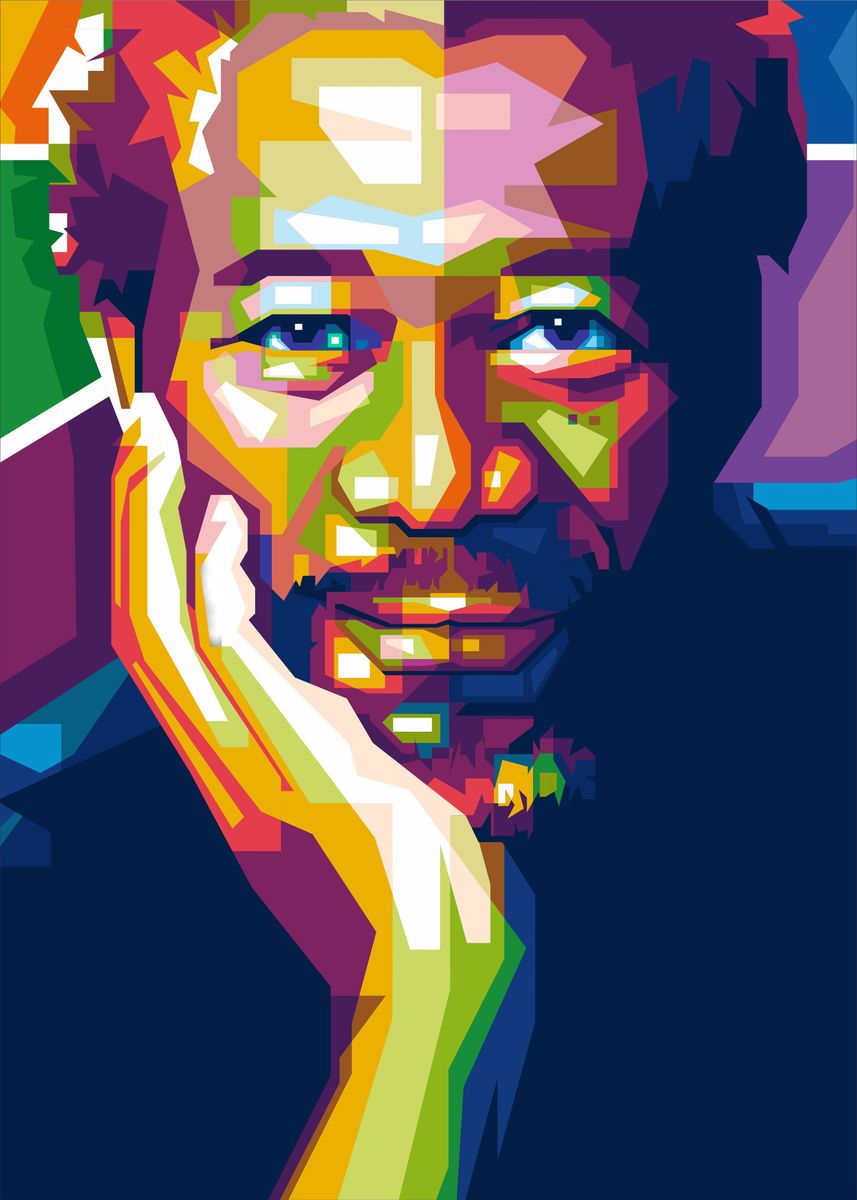 'Morgan Freeman' Poster, picture, metal print, paint by Wpap Artist ...