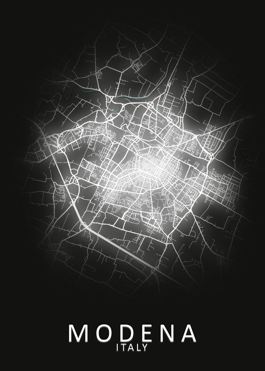 'Modena Italy City Map' Poster by City Map Art Prints | Displate