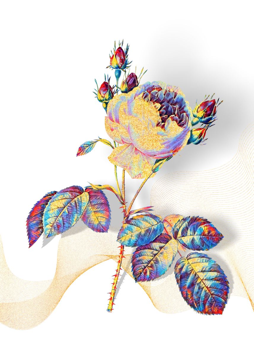'Prismatic Provence Rose' Poster, picture, metal print, paint by Holy ...