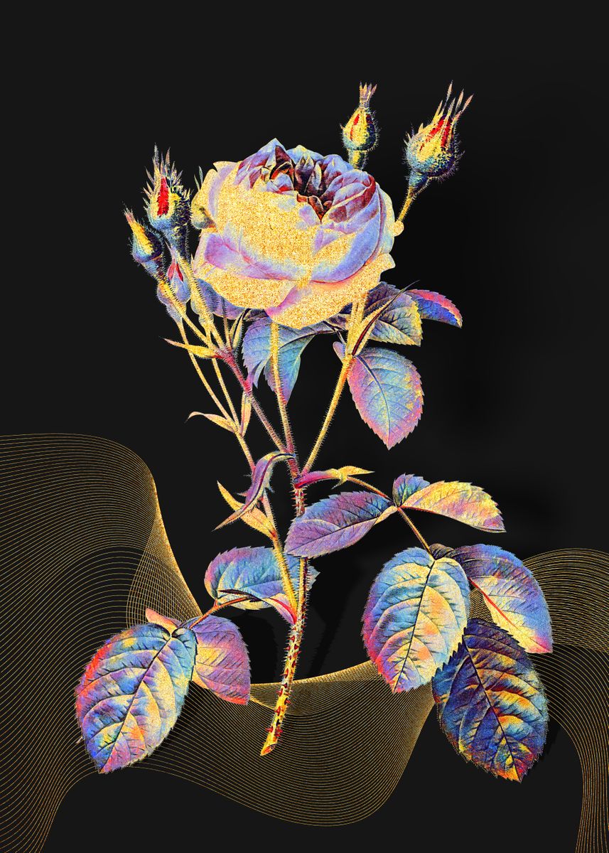'Prismatic Rose Bush' Poster, picture, metal print, paint by Holy Rock ...
