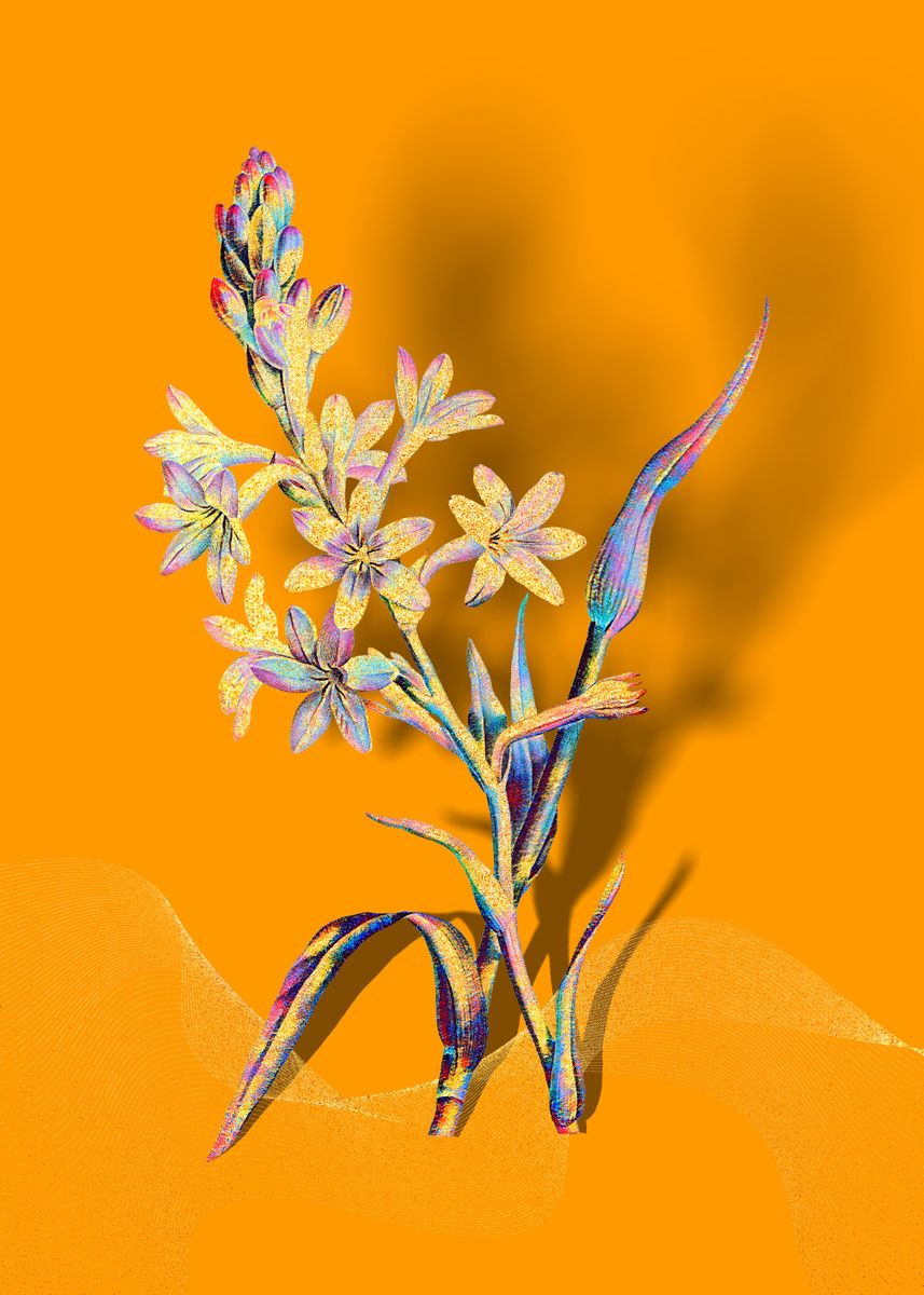 'Prismatic Tuberose Flowers' Poster, picture, metal print, paint by ...