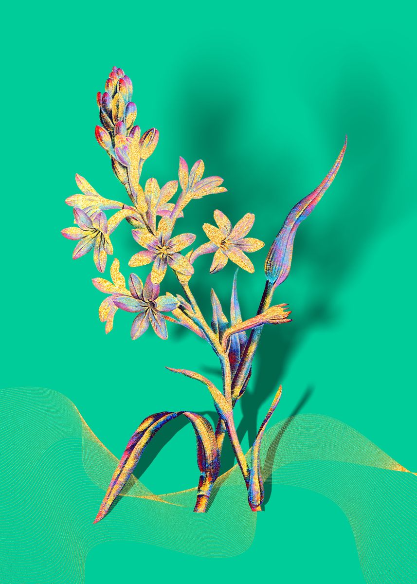 'Prismatic Tuberose Flowers' Poster by Holy Rock Design | Displate