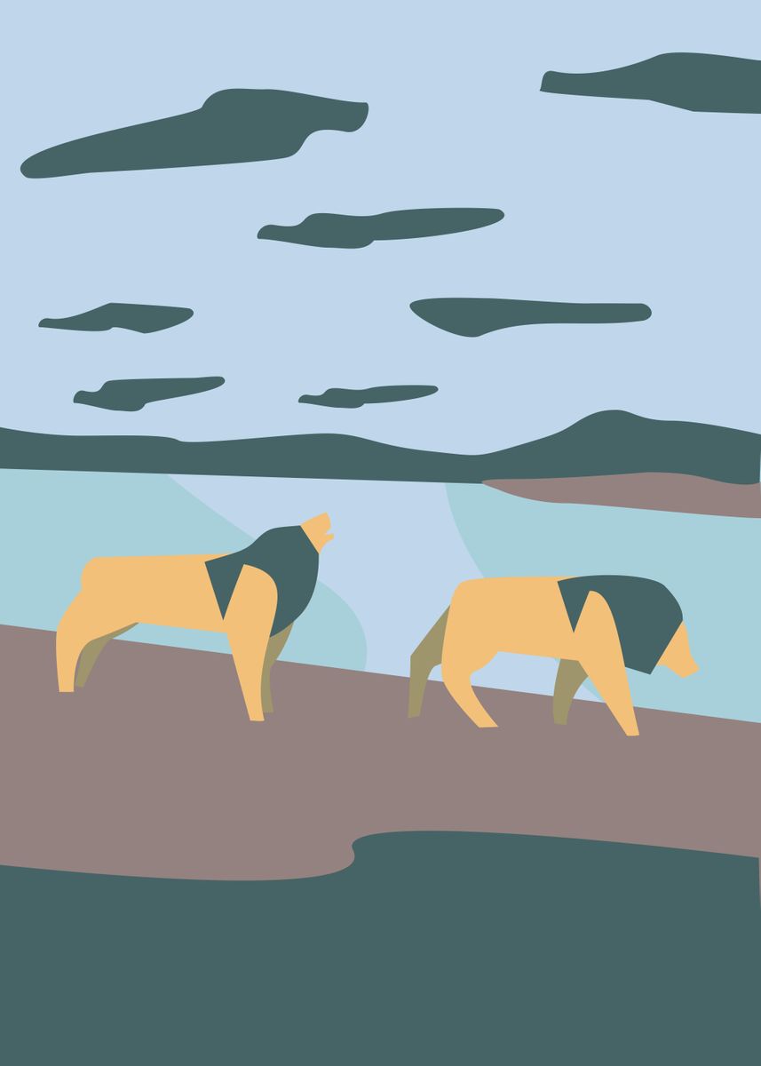 'Brother Lion' Poster, picture, metal print, paint by Samson Mwape ...