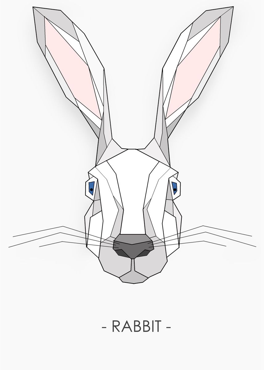 'RABBIT' Poster, picture, metal print, paint by Marko Gajin | Displate