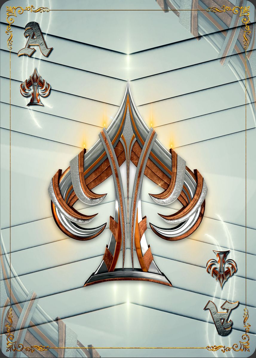 'Poker Cards Ace Sword W' Poster, picture, metal print, paint by Artkal ...