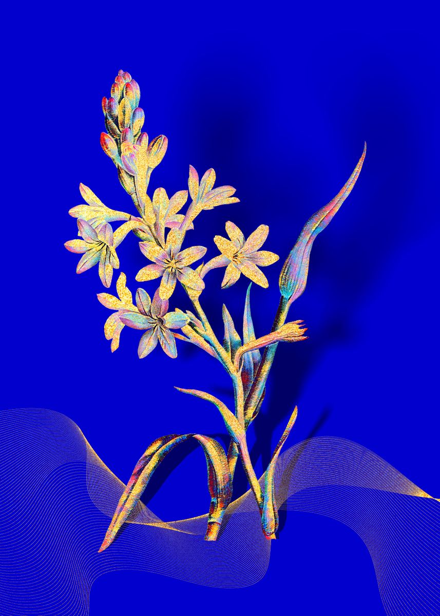 'Prismatic Tuberose Flowers' Poster by Holy Rock Design | Displate