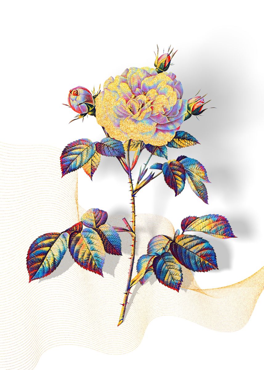 'Prismatic Rose Alba' Poster by Holy Rock Design | Displate