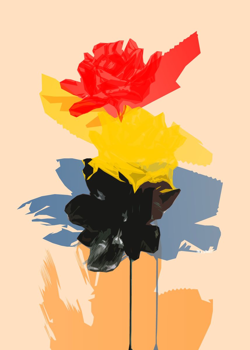 'Roses' Poster, picture, metal print, paint by zelko radic bfvrp | Displate