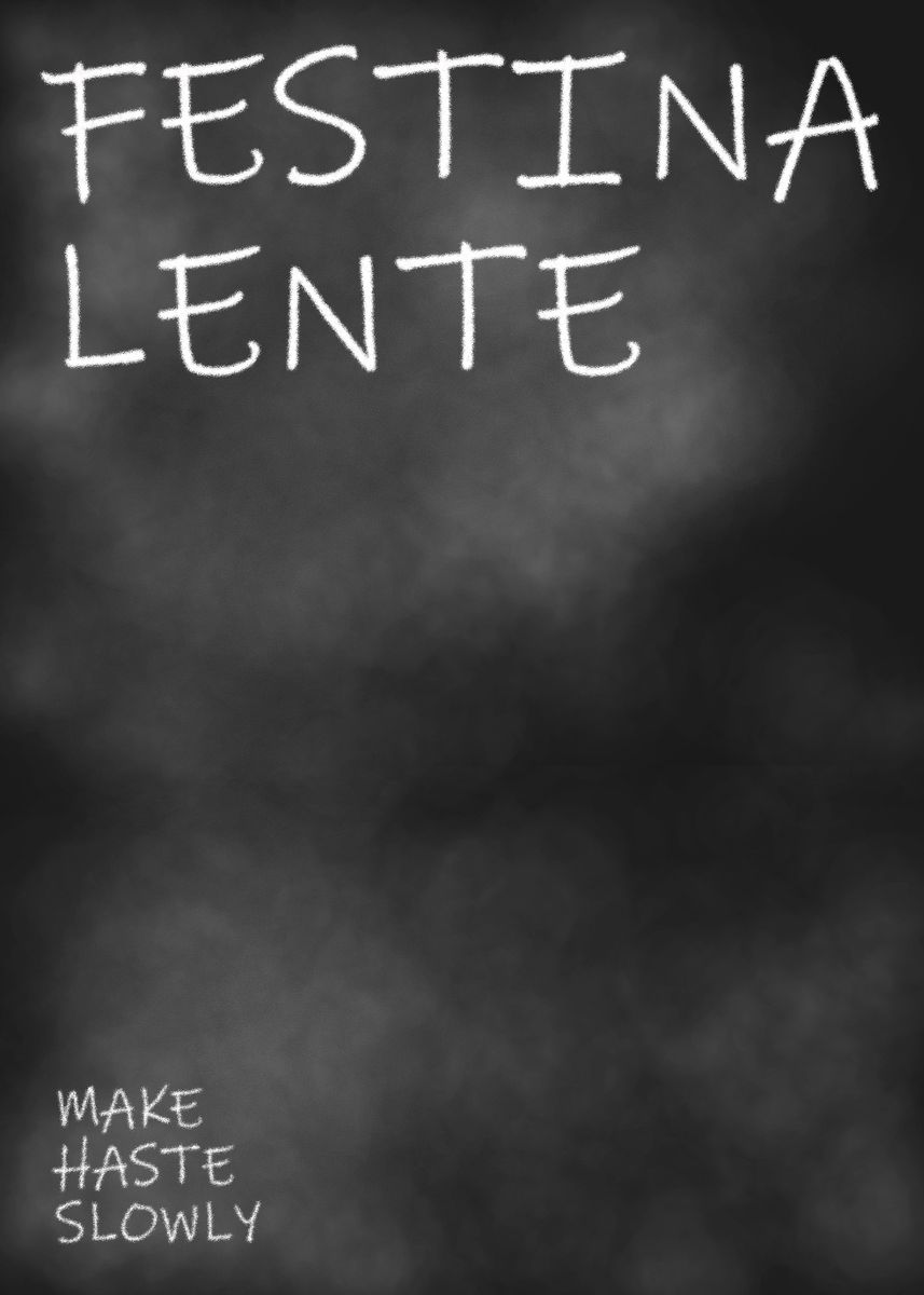 'Make Haste Slowly' Poster by Josh B | Displate