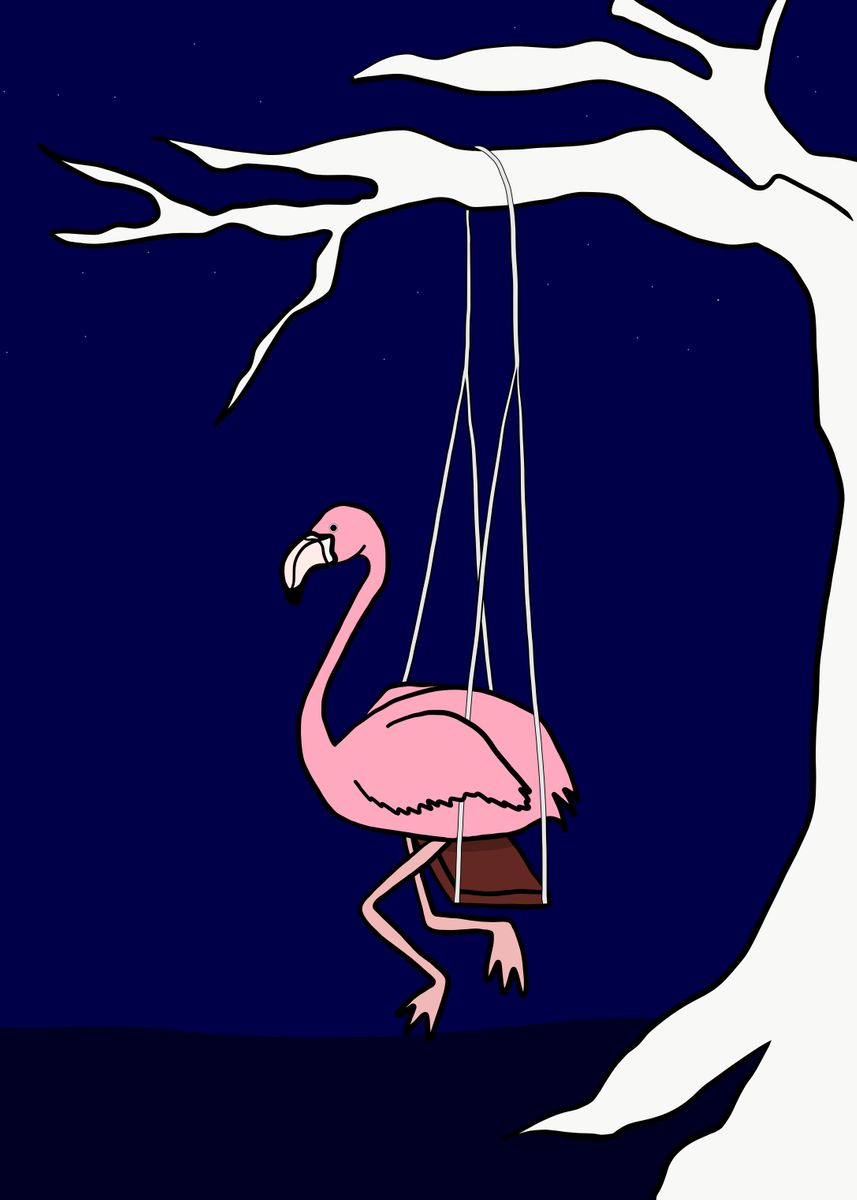 'Just hanging' Poster, picture, metal print, paint by Ms Sketchy | Displate