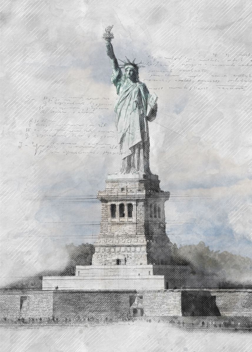 'liberty statue' Poster, picture, metal print, paint by yanis ...
