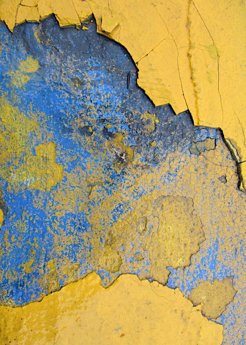 'Yellow and Blue I' Poster, picture, metal print, paint by Jeanne ...