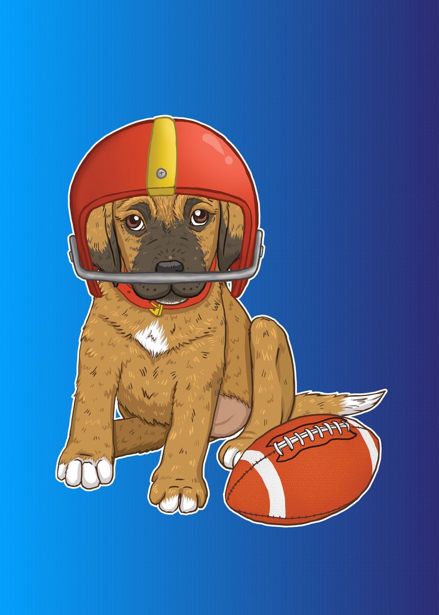 'Puppy Football Amazing II' Poster by Art Retold | Displate