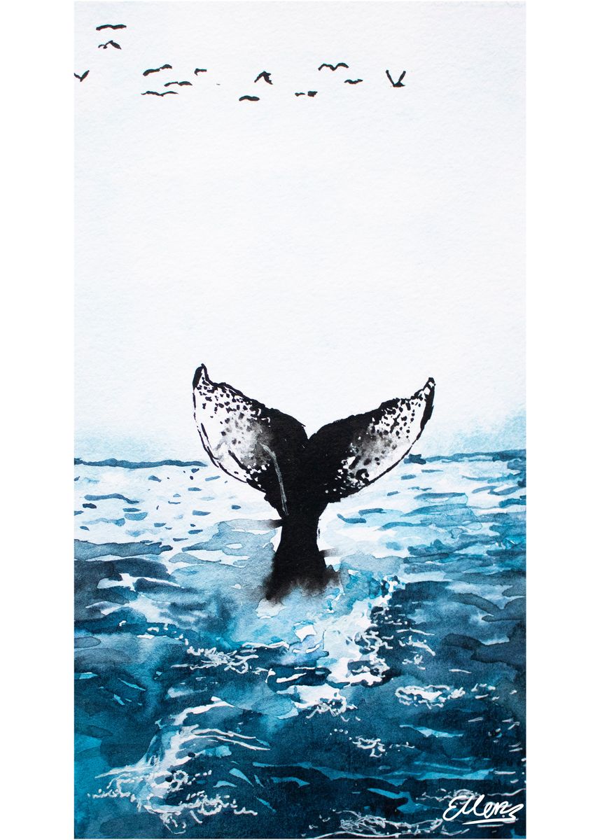 'whales tale' Poster, picture, metal print, paint by happy.e.arts ...