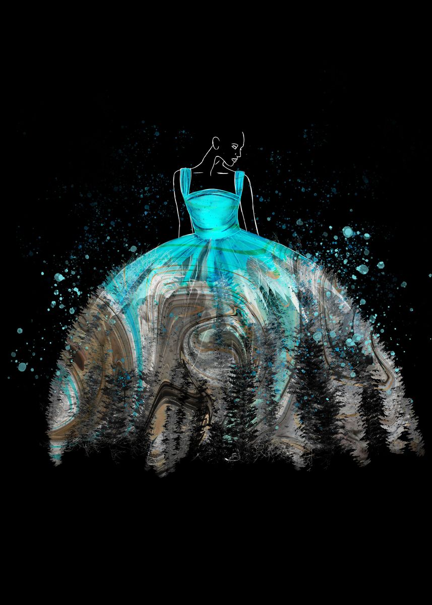 'Evening Gown' Poster, picture, metal print, paint by Lioudmila Perry ...