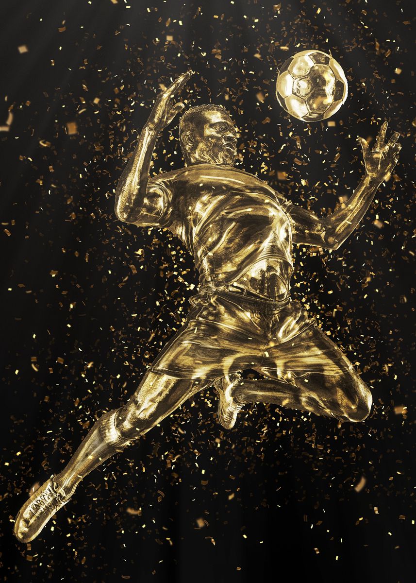 'Gold Football Player' Poster, picture, metal print, paint by ...