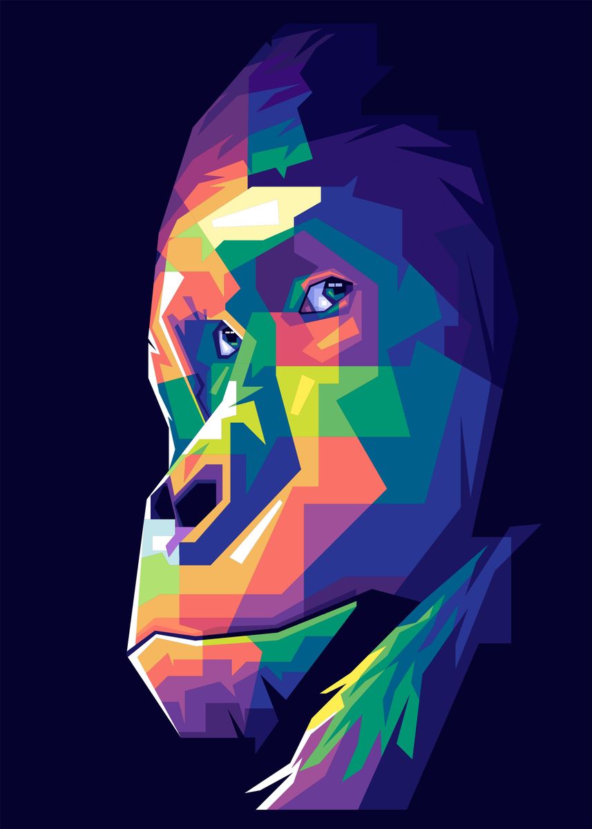 'Monkey' Poster by Wpap Artist | Displate