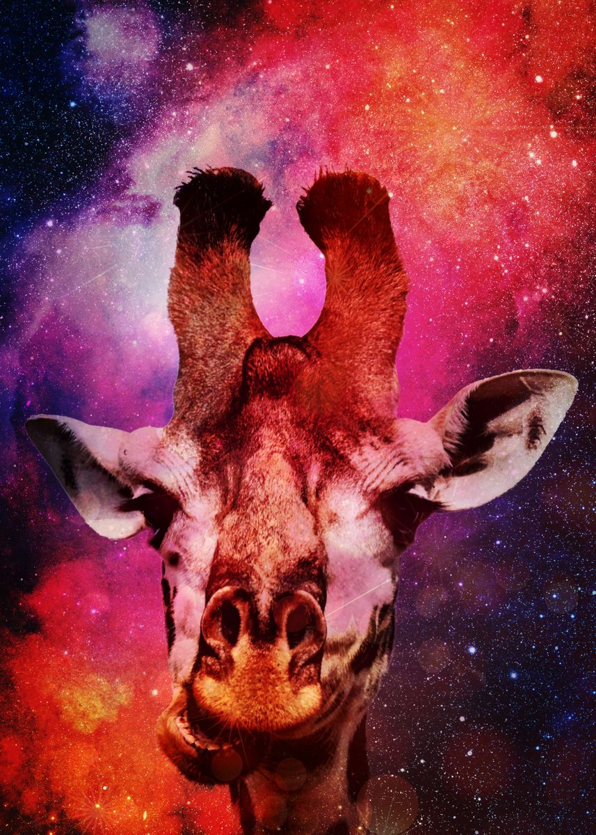 'Space Giraffe' Poster by charlotte tattersall | Displate