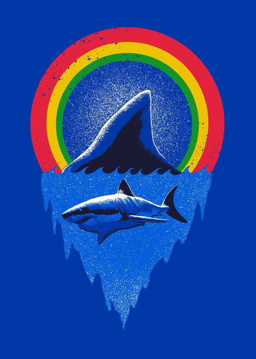 'Save the sharks' Poster, picture, metal print, paint by Tofan ...