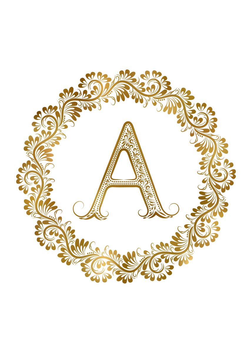 'A initial floral' Poster, picture, metal print, paint by PrintstaBee ...