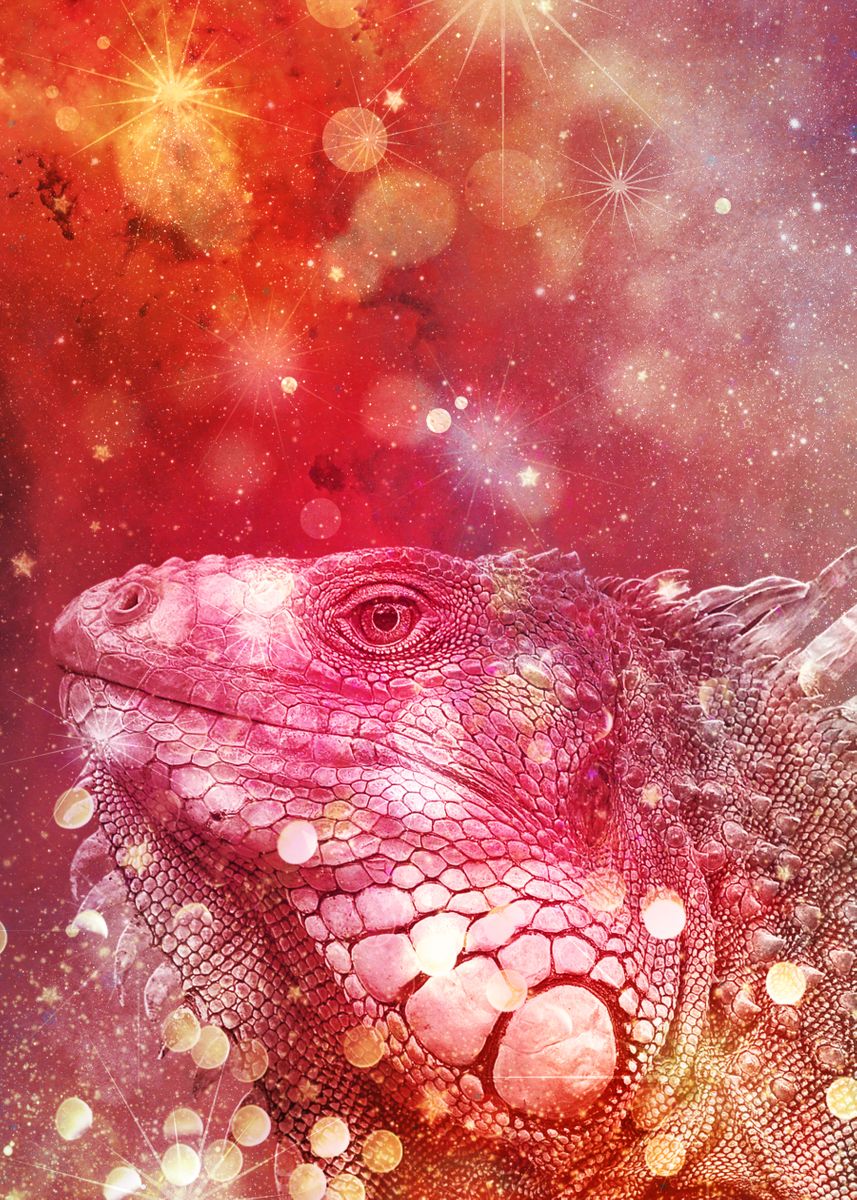 'lizard of the universe' Poster, picture, metal print, paint by ...
