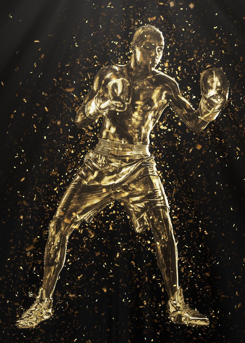 'Golden Boxer' Poster, picture, metal print, paint by Maksymilian Kulig ...