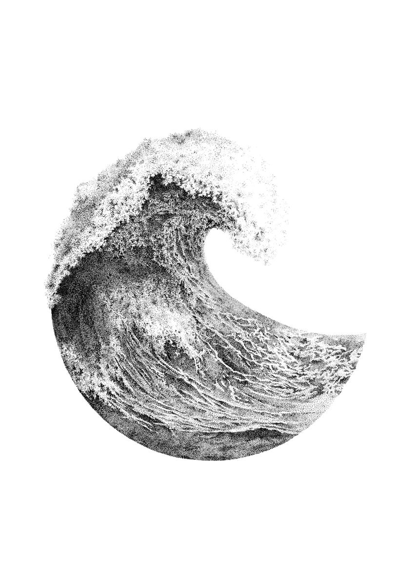 'Ink wave' Poster, picture, metal print, paint by WildlyRaccoon | Displate