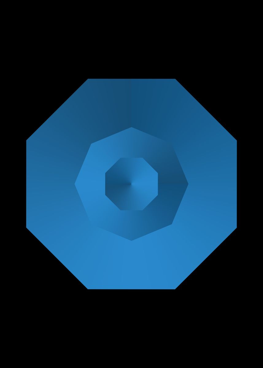 'Blue Octagon' Poster, picture, metal print, paint by Jimmy Björk ...