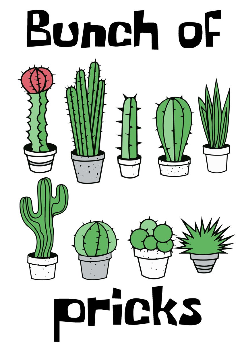 'Bunch of pricks' Poster, picture, metal print, paint by Aziro Designs ...
