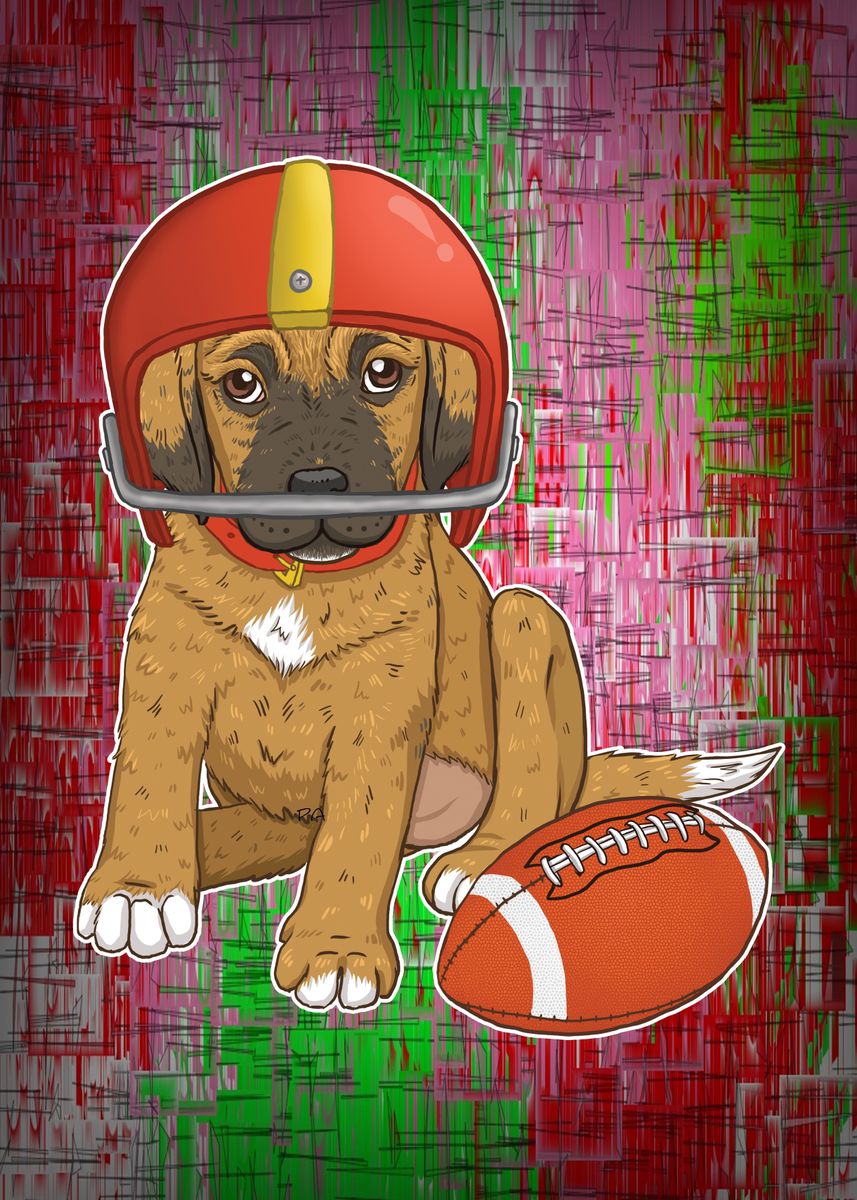 'Puppy Football Amazing III' Poster, picture, metal print, paint by Art ...