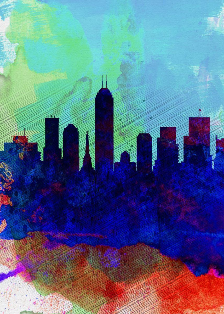 ' Indianapolis Skyline' Poster by Art Everywhere | Displate