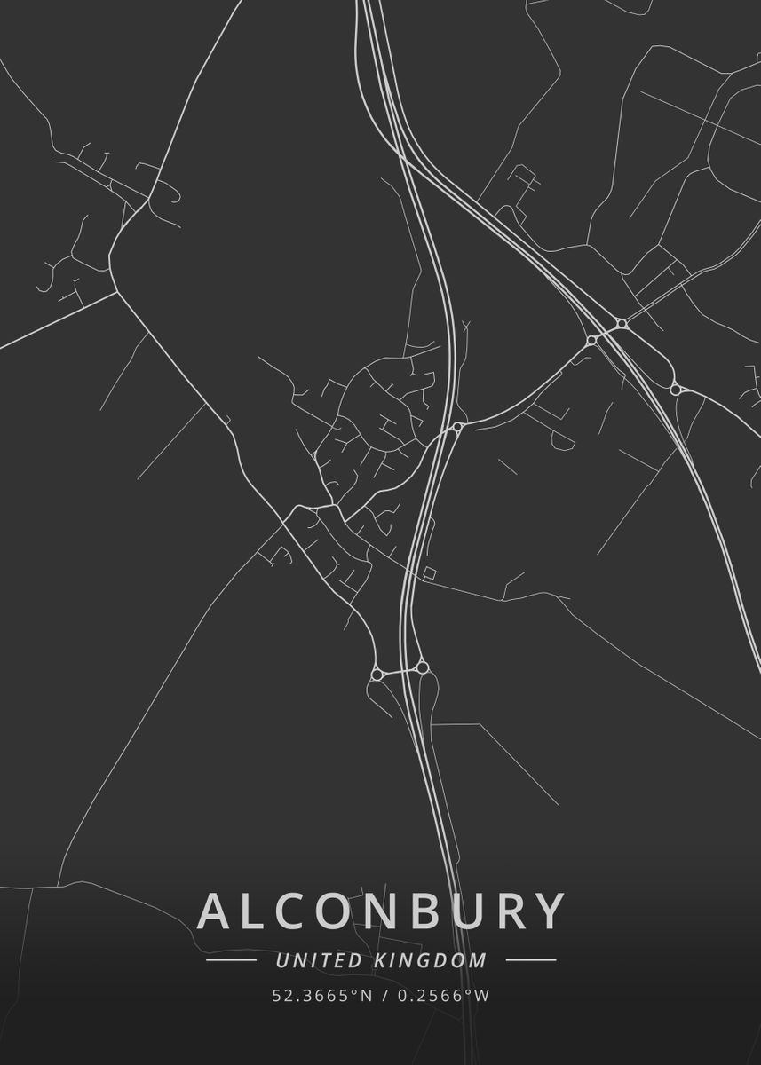 'Alconbury United Kingdom' Poster by Designer Map Art | Displate