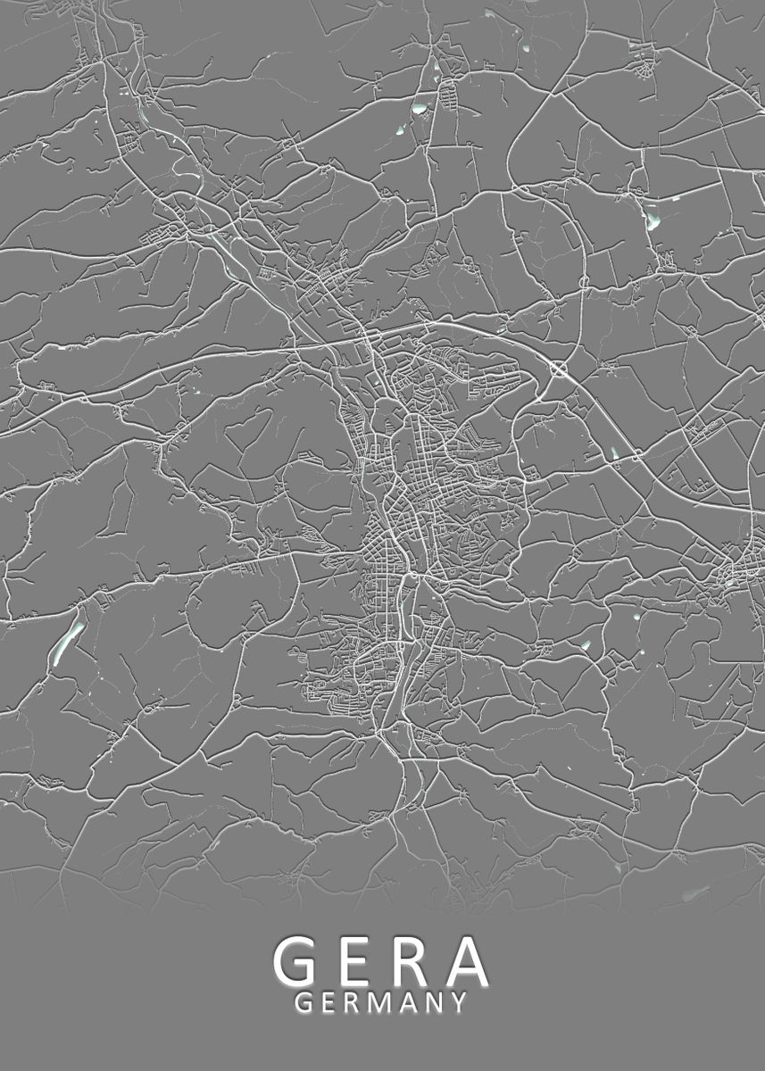 'Gera Germany City Map' Poster, picture, metal print, paint by City Map ...