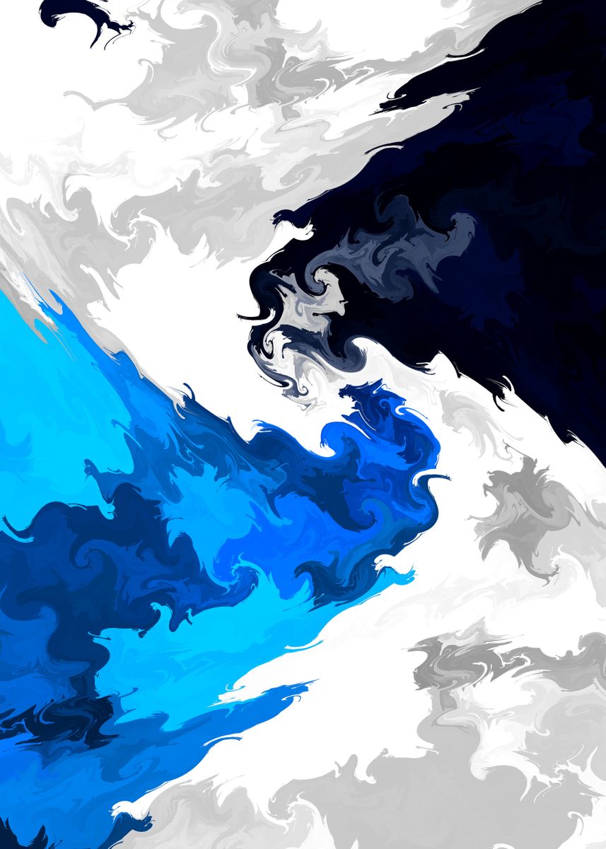 'Blue Vortex' Poster, picture, metal print, paint by Thomas Raftsjö ...