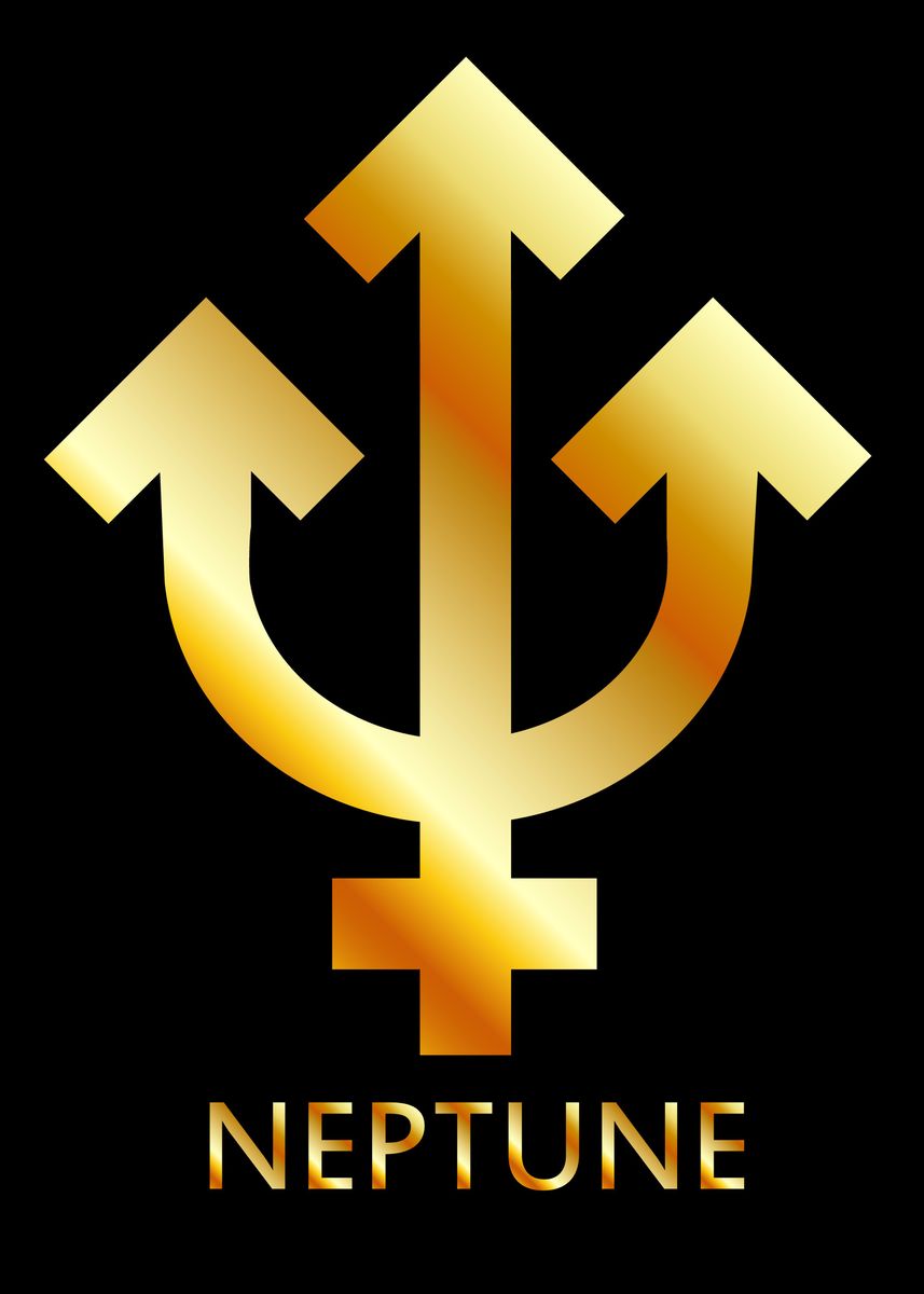 'Neptune zodiac symbol' Poster, picture, metal print, paint by Shawlin ...