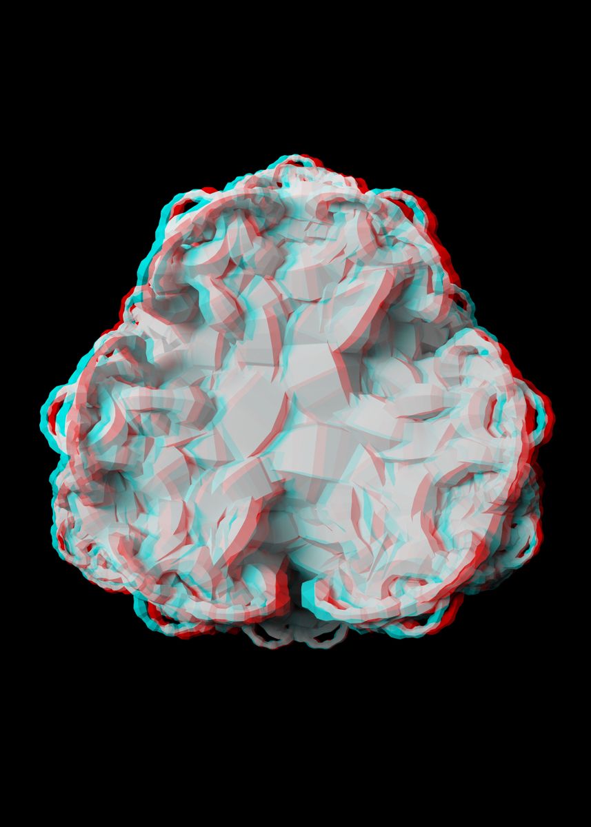 'Fractal Anaglyph 08' Poster, picture, metal print, paint by Marcel ...