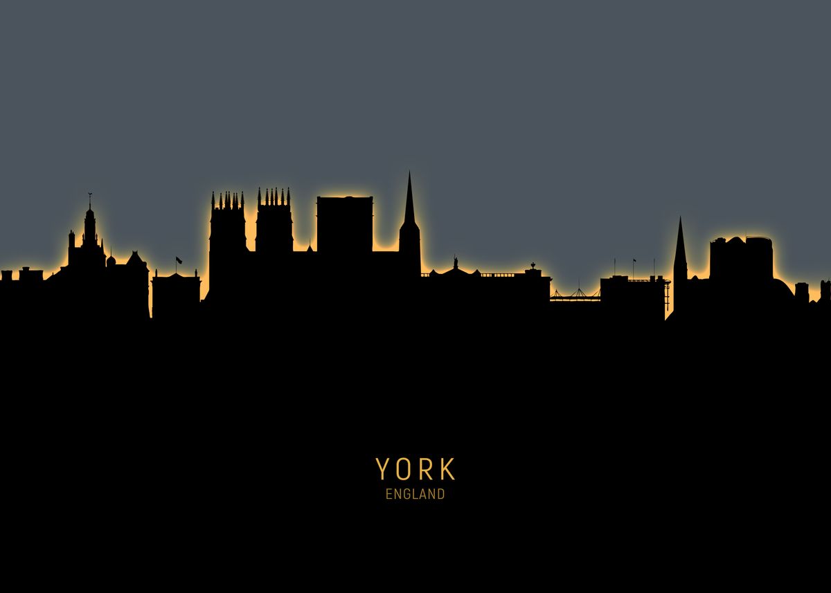 'York England Skyline' Poster by Michael Tompsett | Displate