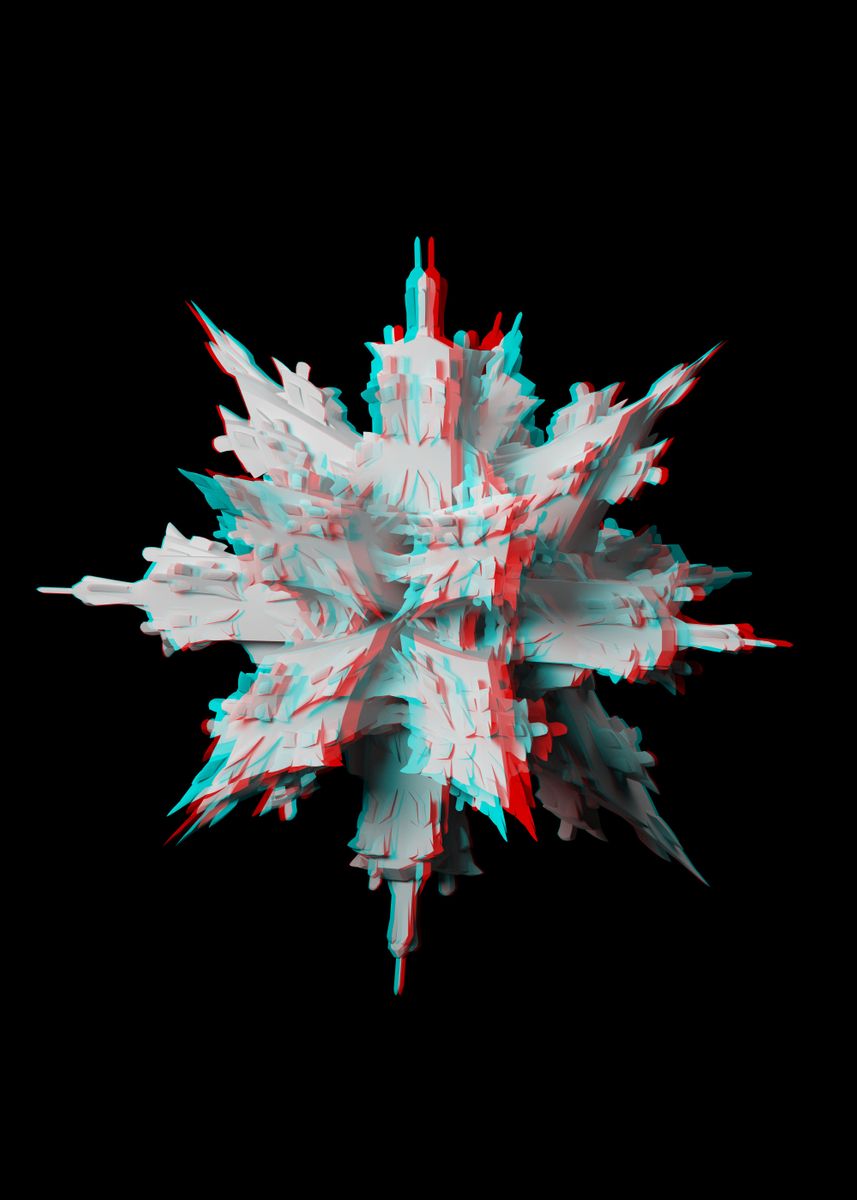 'Fractal Anaglyph 06' Poster, picture, metal print, paint by Marcel ...