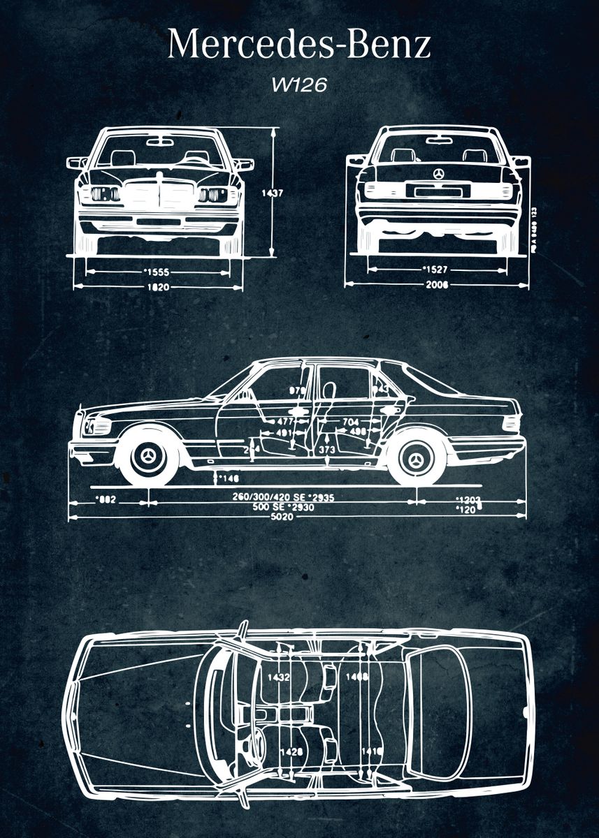 'No148 Mercedes Benz W126' Poster by Xavier Vieira | Displate