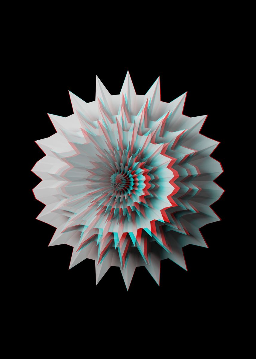 'Fractal Anaglyph 05' Poster, picture, metal print, paint by Marcel ...