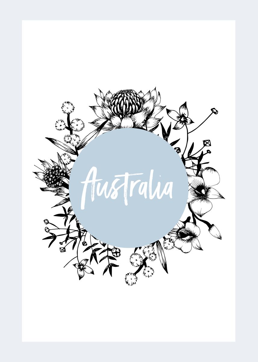 'NATIVE AUSTRALIAN FLOWERS' Poster by Firefly Creative Studio | Displate